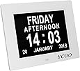 YCOO Dementia Clocks 7 Inches Calendar Clock Day Date Clock Digital ...
