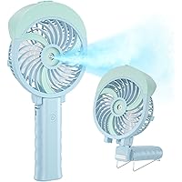 TriPole Handheld Fan, Hand Held Misting Fan [8-30Hrs] Portable with 3 ...