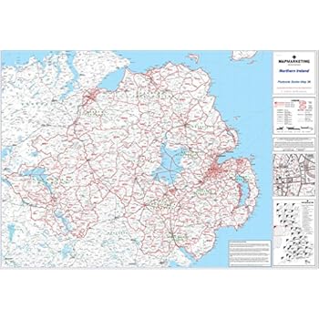Northern Ireland Postcode Sector Wall Map (S14) - 47" x 33.25 ...