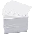 100 Pack Premium Blank PVC Cards, CAETOUNG CR80 30 Mil Graphic Quality White Plastic Cards for ...