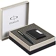 Parker Gift Set Frontier Matte Black Gold Trim Roller Ball Pen With ...