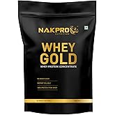 NAKPRO Gold Whey Protein Concentrate 80%, 1kg Unflavoured, Jar | 28g ...