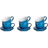 Argon Tableware 12 Piece Coloured Cappuccino Cup and Saucer Set ...