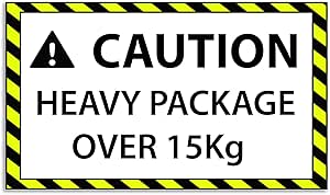 Caution Heavy Package Over 15kg Sticker for FBA Self Adhesive Easy Peel ...