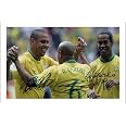 Ronaldo, Roberto Carlos & Ronaldinho Signed 12x8 Inch Photo Print With ...