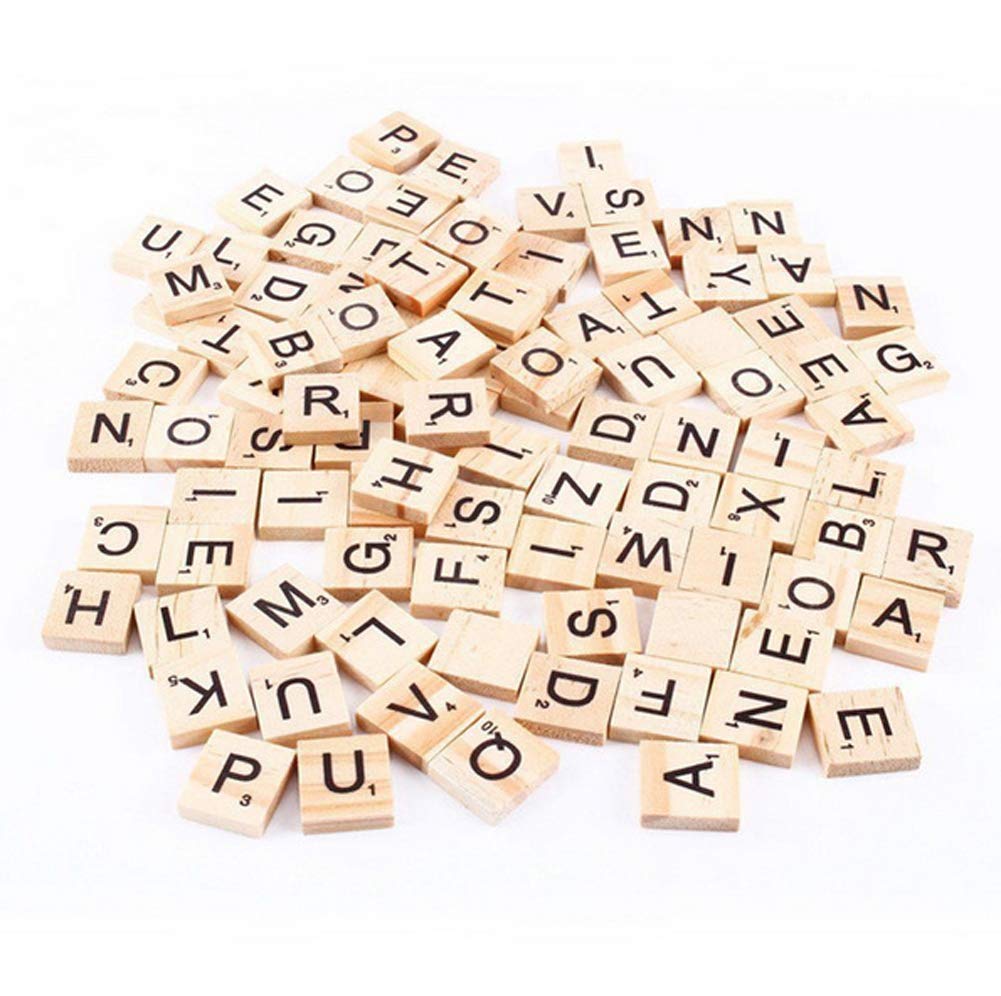 Omufipw - 100 piezas de letras de madera con letras de Scrabble para ...
