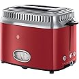 Amazon.de: Russell Hobbs Toaster [für 2 Scheiben] Retro Edelstahl Rot ...