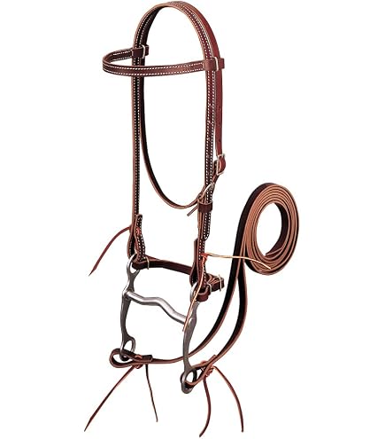 Horse Bridle CHALLENGER Western Leather Bitless Sidepull Bridle With ...