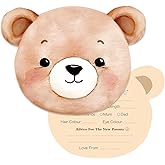 Bear Theme Baby Shower Games - Pack of 20 Cute Bear Baby Prediction Cards Boy Girl Baby Shower ...