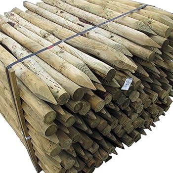 Farm and Garden 10 x 1.65 (5ft 6') tall x 75mm round pressure treated ...