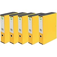 Q-Connect 75mm Box File Foolscap Yellow (5 Pack) : Amazon.co.uk ...