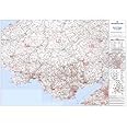 South Wales (Cardiff) Postcode Sector Map 11 - Wall Map With Motorway ...