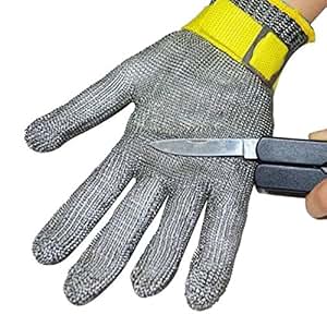 100% Safety Stainless Steel Metal Mesh Butcher Gloves Cut Proof Protect ...