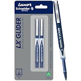 Luxor Schneider, LX Glider Pens, Pack of 2, Ink- Blue & Black, Hybrid ...