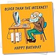 Punkcards - Funny Birthday Cards For Men, ’Older Than The internet! Happy Birthday’, For Dad or ...