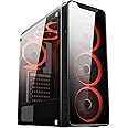 CiT Blaze Red PC Gaming Case Mid-Tower ATX - Tempered Glass, For ...