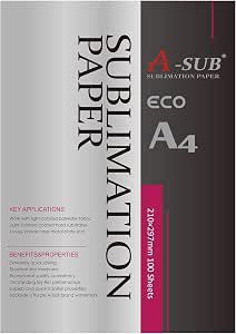 A-SUB Sublimation Paper A4, 210x297mm, 100 Sheets, Compatible with ...