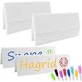 12 Sets Reusable Dry Erase Name Tent Cards with Colorful Markers Wipe ...
