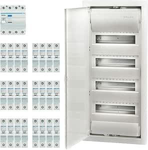TM: Hager Verteiler Unterputz 4x12 TE inkl. Bestückung / 1x VU48NC, 24x ...