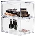 ECOSEAO Stackable Cosmetic Organizer Drawers, Clear Acrylic Makeup ...