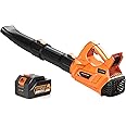 Cordless Leaf Blower - BHY 320 CFM 180 MPH Battery Leaf Blower with 5 ...