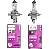 PHILIPS Rally 12569RAC1 P43T H4 Bulb (12V, 100/90W, Set of 2) and ...