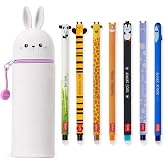 LEGAMI - Set of 10 Erasable Gel Pens + Panda 2-in-1 Pencil Case - with ...