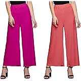 Buy Sangani Women's Straight Fit Palazzo (Pack of 2) (COMFORT STRETCH ...