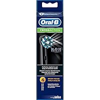 Oral-B CrossAction Black Toothbrush Heads Pack Of 4 Replacement Refills For Electric ...