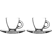 Judge JDG25 Double Walled Glass Small Coffee Cups with Handle, Set of 2 ...