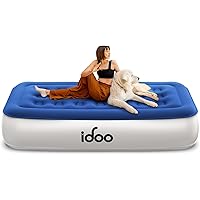 iDOO Single Air Bed, Inflatable Bed with Built-in Electric Pump, 3 Mins ...
