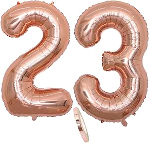 2 Balloons Number 23, Number 23 Balloon Rose Gold Girls, 40 Inch ...