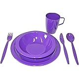 Harfield Summer Blue Camping Dining Set - Plate, Bowl, Beaker & Cutlery ...