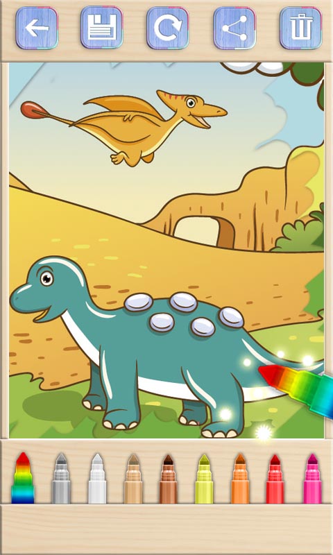 Magic paint dinosaurs – Painting and coloring dinosaurs game for ...