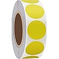 Hylabelest Color Coding Dot Labels 1 Inch Round Natural Paper Yellow ...