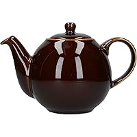 London Pottery Teapot with Strainer, Rockingham Brown, 4 Cup (900 ml ...
