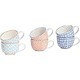 Nicola Spring Cappuccino Cups Set - 250ml - Pack of 6-3 Coloured Hand ...