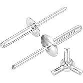 sourcing map 150Pcs 5/32"x3/4" Aluminum Large Head Tri Grip Rivets ...