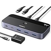 UGREEN USB 3.0 Switch Selector 2 in 4 Out, 2 PCs, 4 Devices(1 x Type C & 3 x USB A) KVM Adapter ...