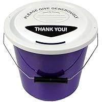 3 Charity Money Collection Buckets with Lids, Labels and Ties (5 Litres ...