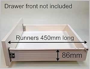 Replacement kitchen drawer box (shallow), complete kit including ...