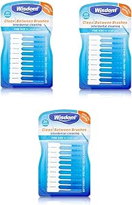 3x Wisdom Clean Between Interdental Brushes - Pack of 20 - Size Fine ...