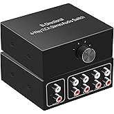 AtNeDcVh RCA 4-Way Bi-Directional Audio Switcher Splitter, 1 In 4 Out ...