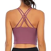 ZAIQUN Women Padded Sports Bra Wirefree for Fitness Workout Running Shirts Yoga Tank Top ...
