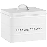 Harbour Housewares Vintage Metal Washing Tablets Storage Tin - Utility ...