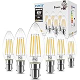 Luxvista B22 LED Filament Candle Light Bulb C35 BC Bayonet Cap 4W 400LM Warm White 2700K Classic ...