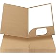 HEIHAK 25 Pcs A4 Kraft Paper File Folder with Cards Slot Pockets ...