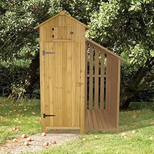 Sentry Box Wooden Garden Tool Shed and Log Store: Amazon.co.uk: Garden ...
