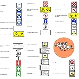 2 ETICHETTE ADESIVE"VIETATO SOSTARE NEL RAGGIO D'AZIONE DELLA MACCHINA ...