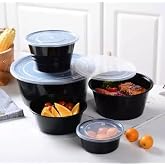 HOT BARGAINS 50 X 1250ml Heavy Duty Round Takeaway Food Containers with ...